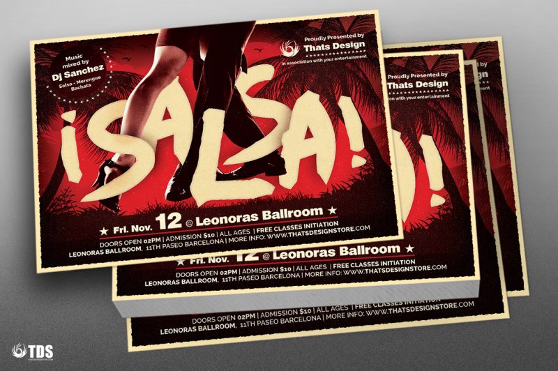 Salsa Flyer Template Psd Design editable for Photoshop V.5